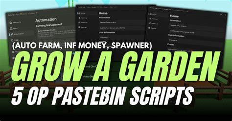 5 Op Grow A Garden Scripts Pastebin Auto Farm Inf Money Spawner