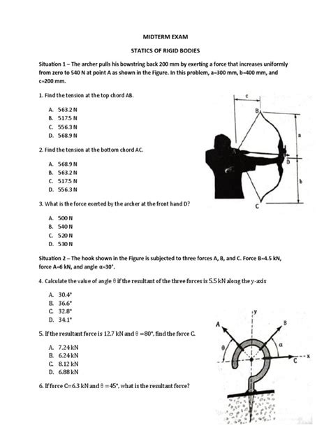 Midterm Statics Exam Pdf Tension Physics Truss