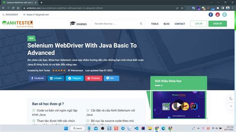 Review Khoá Học Selenium Java Basic To Advanced Anh Tester Youtube