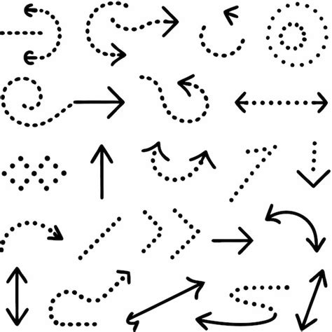 Premium Vector Hand Drawn Arrow Set Pointing Directing Guiding