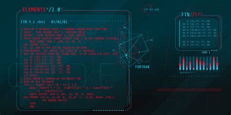 Hud Interface Elements With Part Of The Code Fortran Stock Illustration Download Image Now