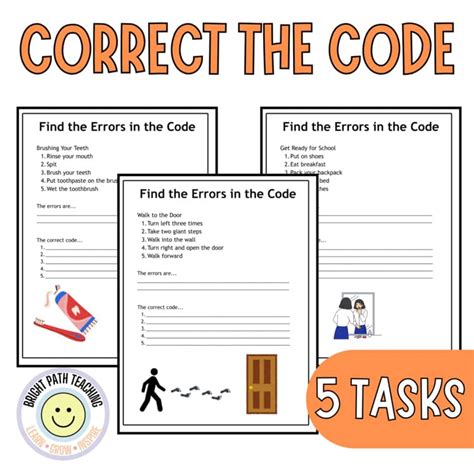 Unplugged Coding Sequence And Efficiency Activities 5 Tasks Tpt