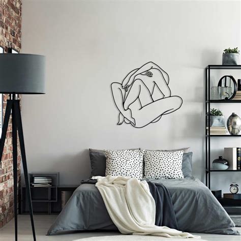 Intertwined Love Line Art Couple Wall Art Home Wall Art Etsy