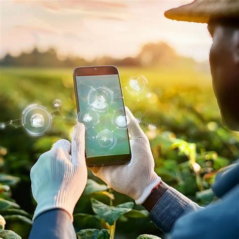 Smart Farming Agriculture Concept With Smartphone And Wireless Networks Ai Content Generation