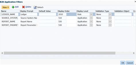 applying application filters to an oracle erp cloud data source