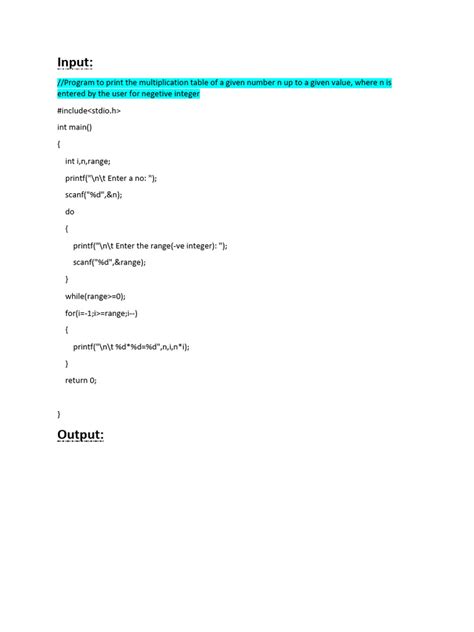 Mutiplication Table For Ve Int Pdf