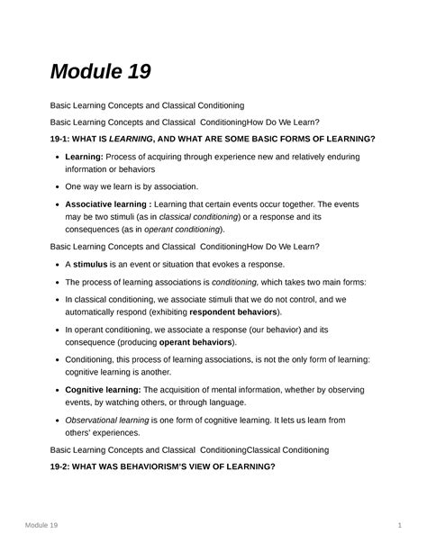 Module 19 In Class Notes Over Lecture Not Worth Any Points