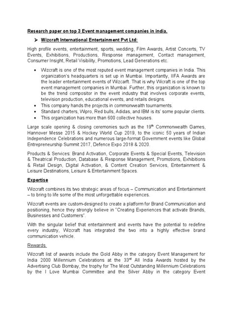 Event Management Assignment 2 Pdf Brand Entertainment