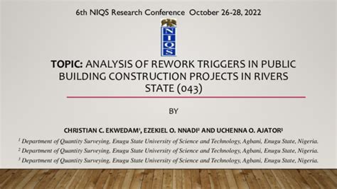 Pdf Topic Analysis Of Rework Triggers In Public Building Construction Projects In Rivers