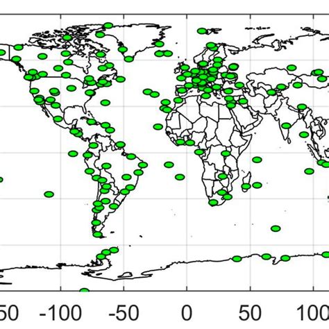 Distribution Of 268 Stations In The Ionospheric Modeling Network Download Scientific Diagram