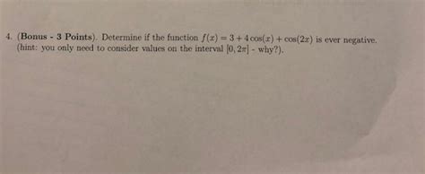 Solved 4 Bonus 3 Points Determine If The Function Fx