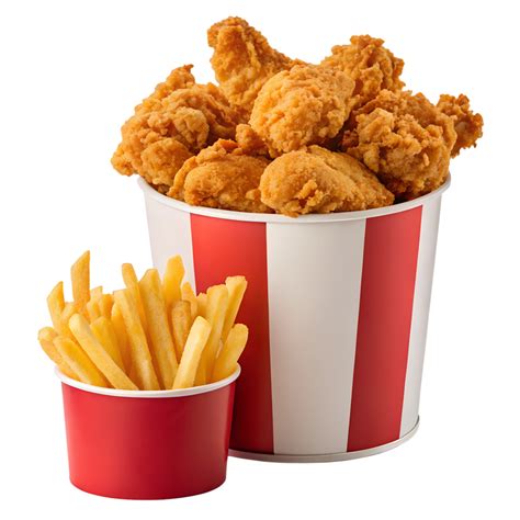 A Bucket Of Fried Chicken And French Fries 56949721 Png