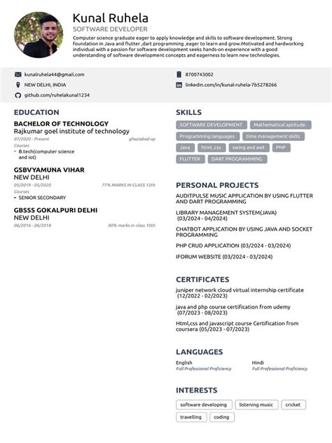 kunal s resume download free pdf computer programming computing