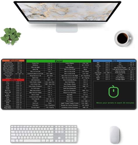 Excel Shortcut Keys Mouse Pad Computer Word Outlook Command Prompt Extended Lar 7445030593536