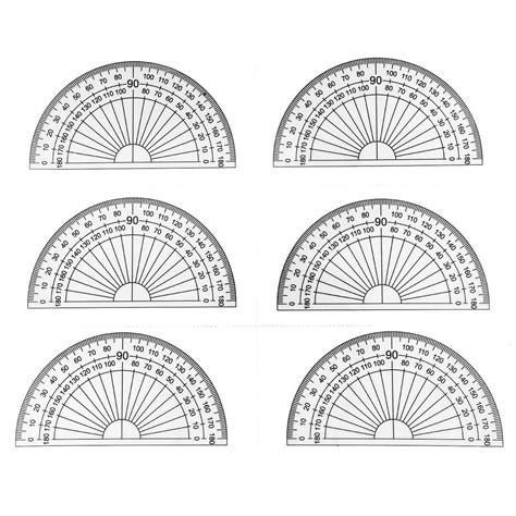 Set Of 6 Protractors Maths Heroes