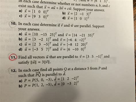 solved in each case determine if v and w are parallel