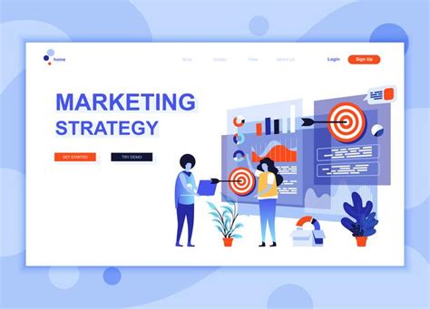 modern flat web page design template concept of marketing strategy decorated people character