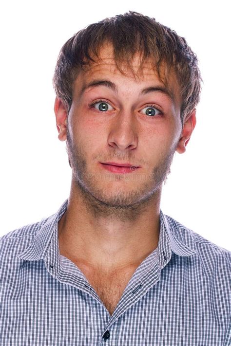 Man With Funny Facial Expression Stock Image Image Of Background Shirt