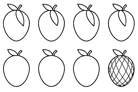 premium vector mango line art drawing tutorial for beginners