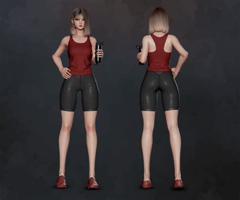 Artstation Gym Girls Game Ready Game Assets