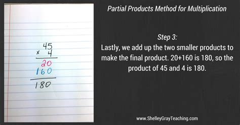 Using The Partial Products Method For Multi Digit Multiplication