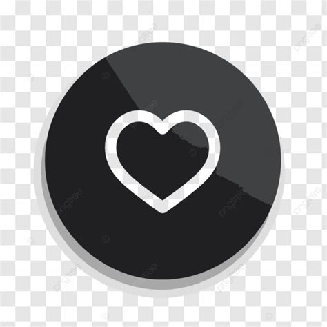 검은 버튼에 심장 아이콘 벡터 흰색 배경에 Ico 하트의 단순한 검은색 아이콘 그림자 없음 작은 프레임 중앙 Png 일러스트 및 벡터 에 대한 무료 다운로드
