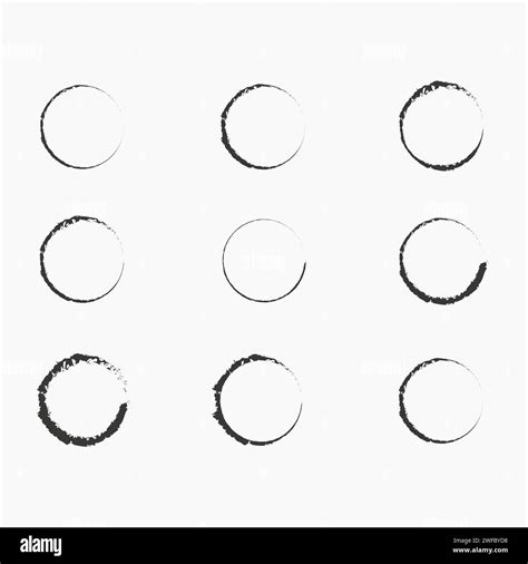 Abstract Black Circle Ink Illustration Icon Set Chart Infographic Circular Design Vector