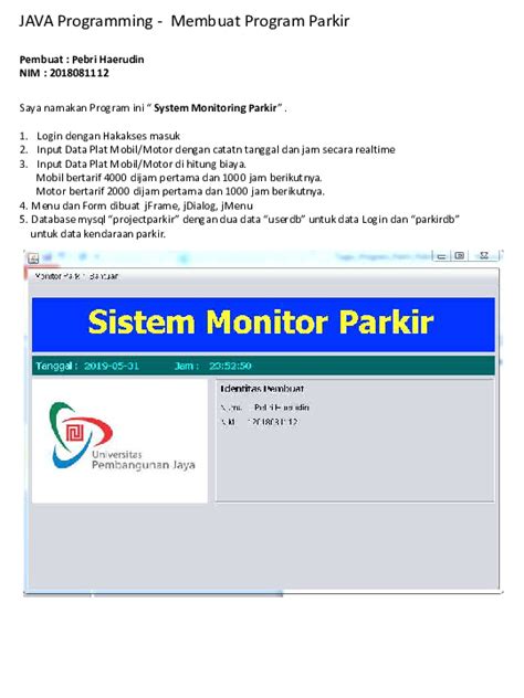 Pdf Java Programming Membuat Program Parkir
