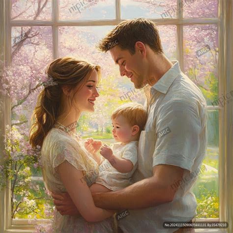 Ai创作图爸爸妈妈宝宝 温馨快乐一家 爸爸妈妈小孩 家庭生活蜡像 爸爸妈妈儿女双全 幸福家庭图 温馨全家福 春天故事 浪漫温馨家庭生活 父母的幸福 一家人温馨 全家福头像定制 家庭日装饰画