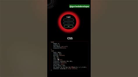 Login Form Css Html Javascript Webdesign Ytshorts Shorts Viralvideo Loginform