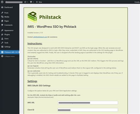 Philstacks Imis Sso Plugin For Wordpress Philstack