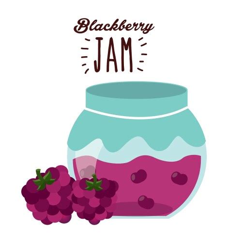 Organic Jam Fruit Food Cartoon Royalty Free Vector Image