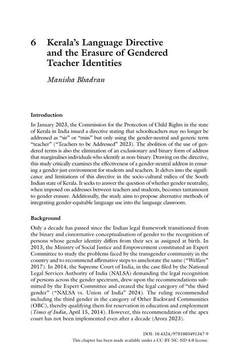 pdf kerala s language directive and the erasure of gendered teacher