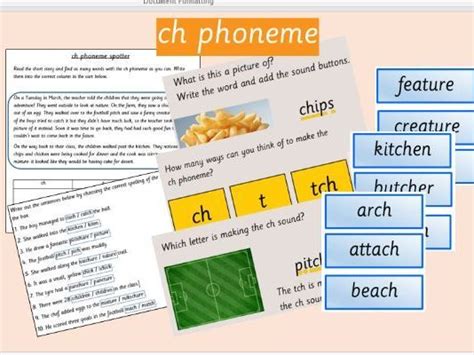 Phonics Phase Alternative Spelling Of Ch Phoneme Spotter Activities