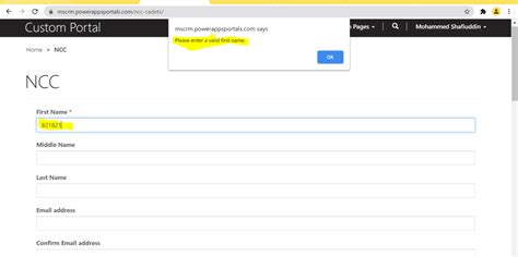 How To Validate Name Attribute Using Jquery In Ms Crm Power Apps Portals Microsoft Dynamics
