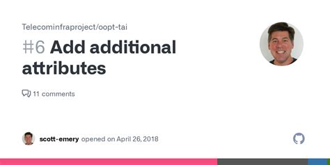 Add Additional Attributes · Issue 6 · Telecominfraprojectoopt Tai · Github