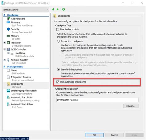 How To Disable Automatic Checkpoints On Windows 10 Hyper V For New Vms Charbel Nemnom Mvp