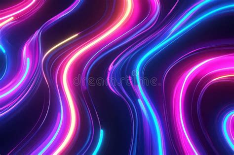 A Mesmerizing Digital Artwork Of Swirling Neon Light Trails Forming Intricate Fluid Patterns