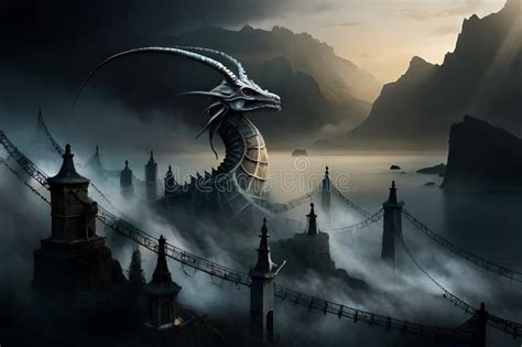 Fantasy Evil Dragon Portrait Surreal Artwork Of Danger Dragon From