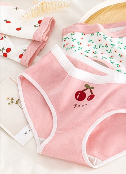 💜당일출고 4장 최저가💜 핑크 체리 팬티 세트 데일리 베이직 순면 언더웨어 이너웨어 요일 삼각 여친팬티 에이블리