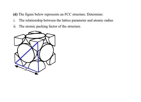 Solved D The Figure Below Represents An FCC Structure Chegg Com