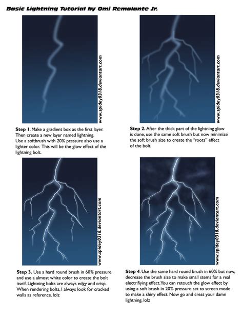 Basic Lightning Tut By Spidey0318 How To Art
