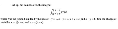 Solved Set Up But Do Not Solve The Integral Rx Yxydydx Chegg Com