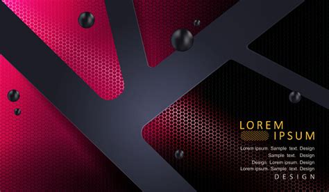 공과 겹치는 추상적 인 기하학적 모양으로 디자인합니다 메쉬 진한 분홍색 배경에 대한 3d 효과 가리기에 대한 스톡 벡터 아트 및 기타 이미지 Istock