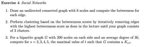 Exercise 4 Social Networks 1 Draw An Undirected