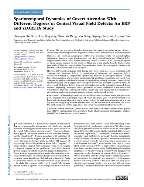 Pdf Spatiotemporal Dynamics Of Covert Attention With Different