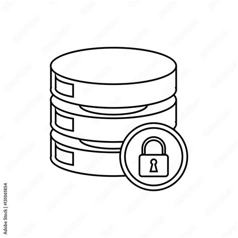 Security Data Center Server Network Outline Vector Illustration Eps 10 Stock Vector Adobe Stock