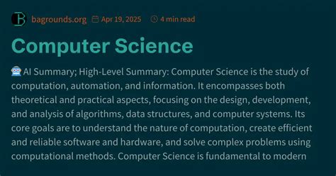 💻🔬 Computer Science