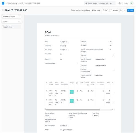 Bug Bom Item Image Field Not Showing On Print · Issue 26437 · Frappe