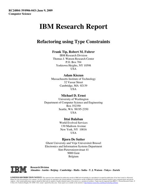 Pdf Refactoring Using Type Constraints